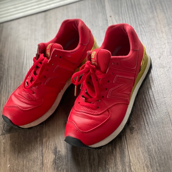 New Balance | Shoes | New Balance Red Leather Sneakers | Poshmark